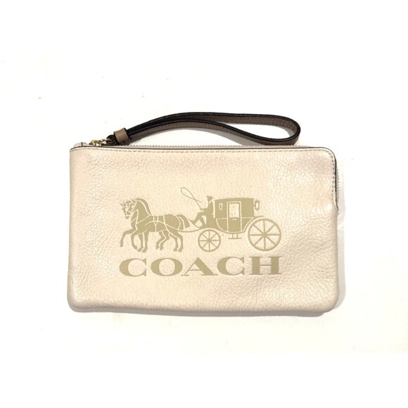Coach | Bags | Nwot Coach Corner Zip Wristlet With Horse And Carriage ...